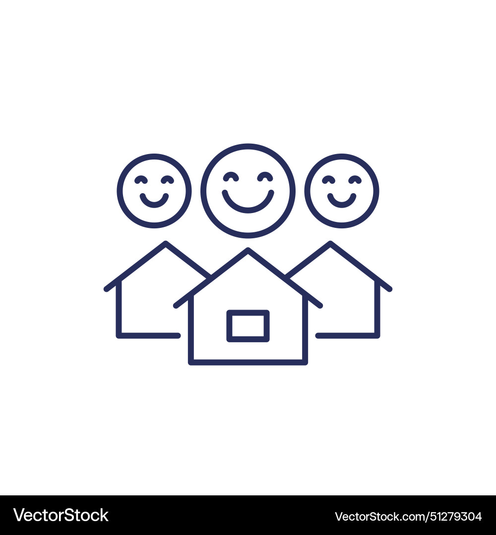 Good neighbourhood icon line Royalty Free Vector Image