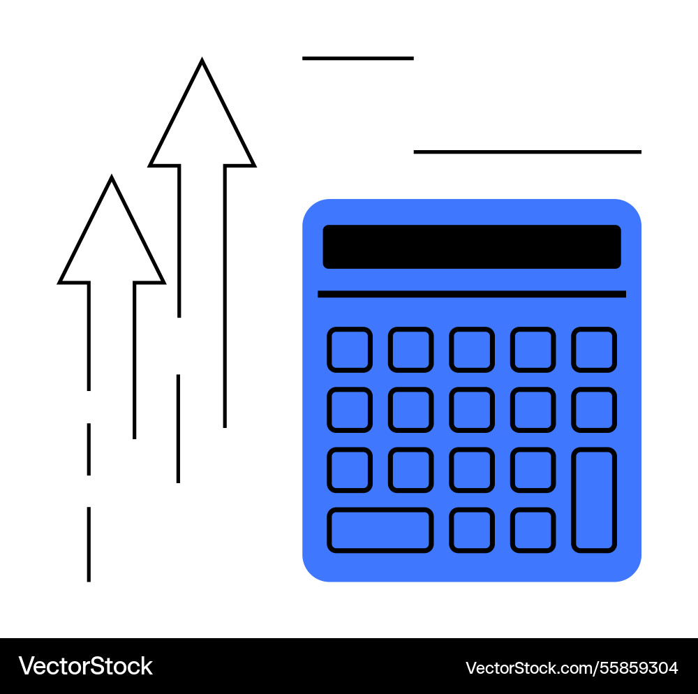 Growth concept with a calculator and upward arrows