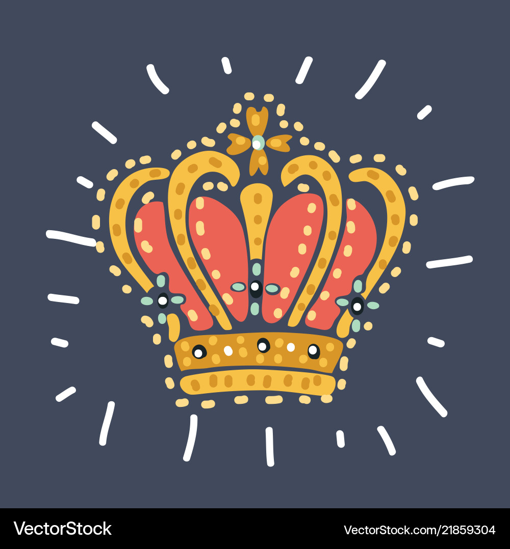 Royal Gold Crown For Queen Princess King Vector Image