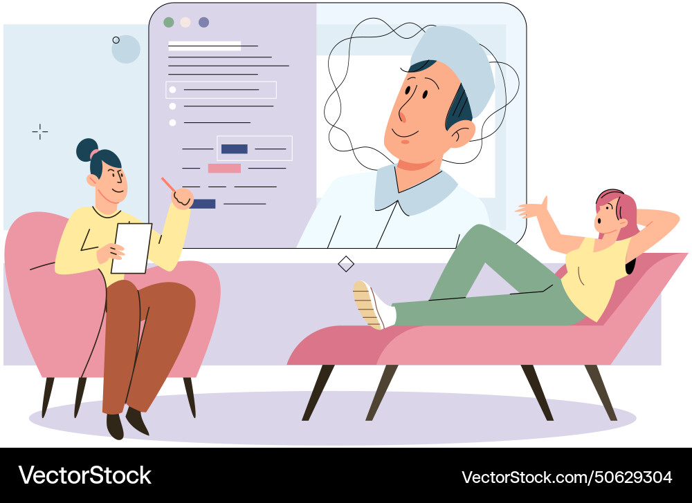Talk therapy provides safe space Royalty Free Vector Image