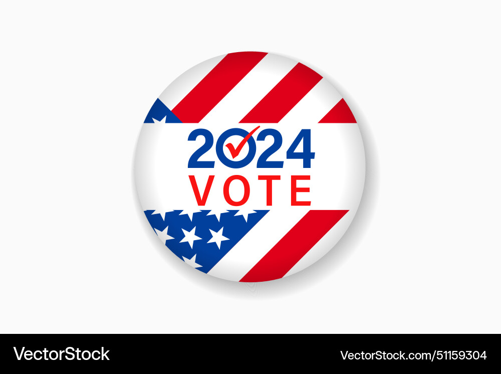 Vote 2024 round emblem from election usa Vector Image