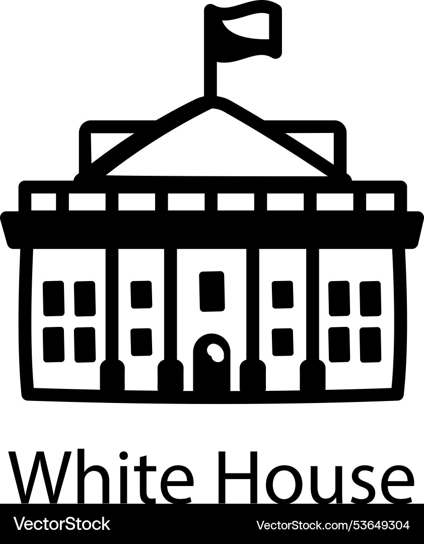 White house Royalty Free Vector Image - VectorStock