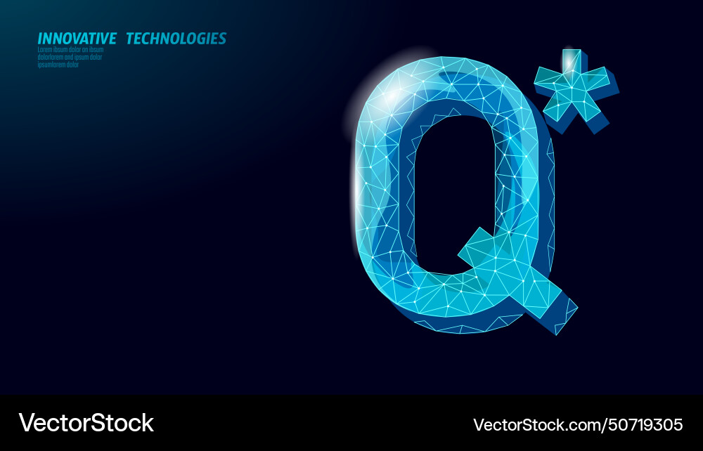 Artificial general intelligence project q letter Vector Image