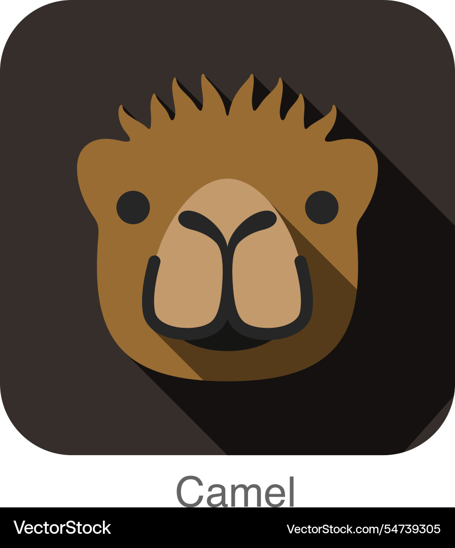 Camel animal ui flat design Royalty Free Vector Image