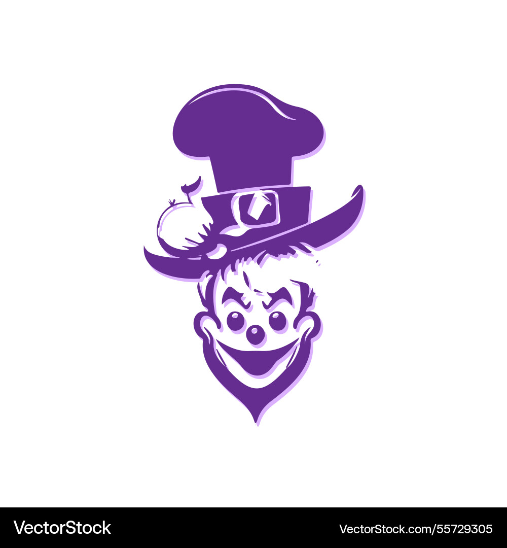 Chef clown for culinary brand logo Royalty Free Vector Image