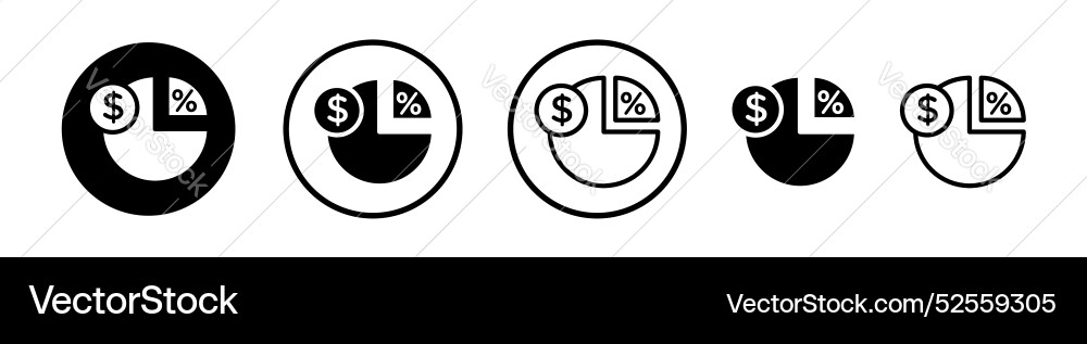 Dividend yield icon set on white background Vector Image