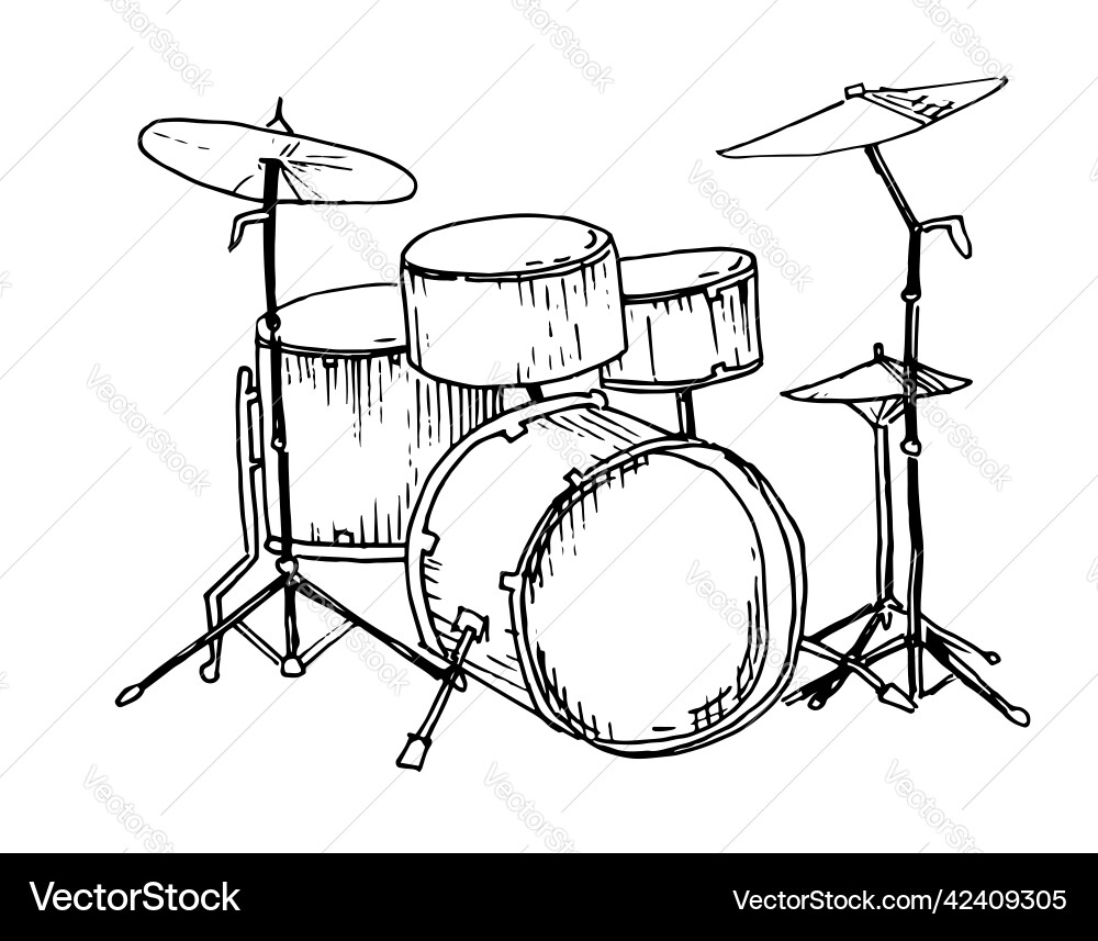 Drum kit Royalty Free Vector Image - VectorStock