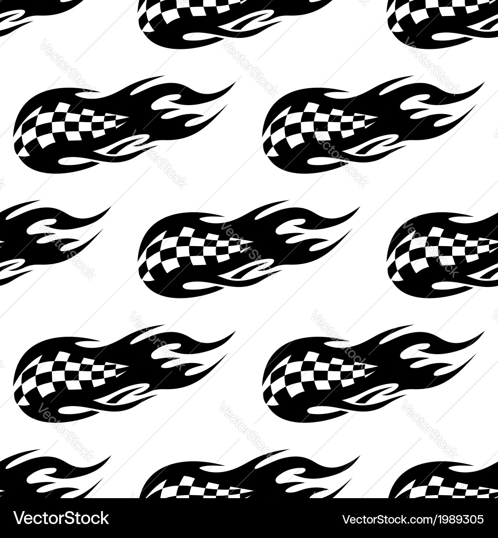 Flaming Checkered Race Flag Pattern Royalty Free Vector