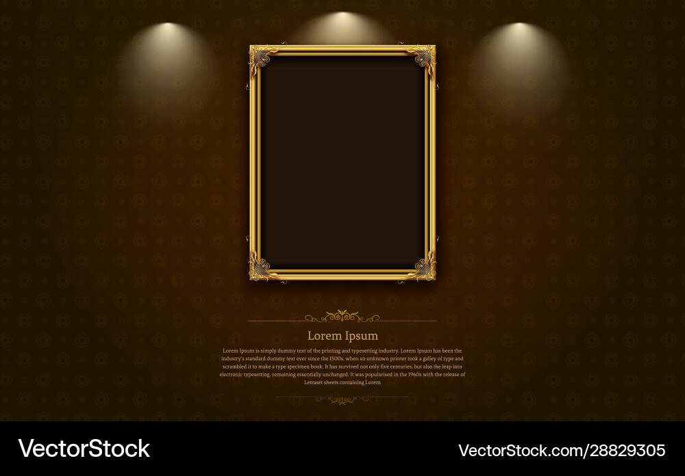 Gold frame border picture and pattern thai art Vector Image