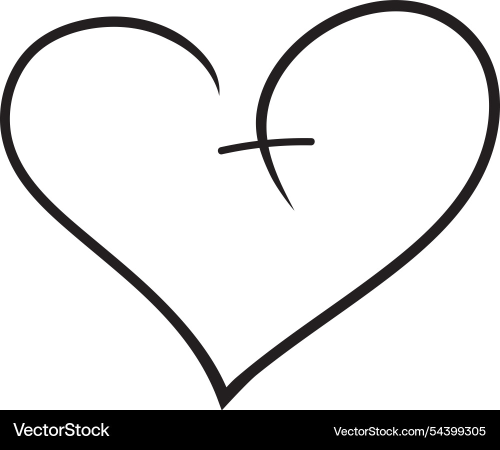 Heart with cross Royalty Free Vector Image - VectorStock