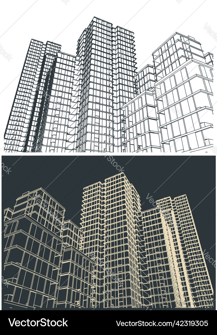 Skyscrapers construction industry Royalty Free Vector Image