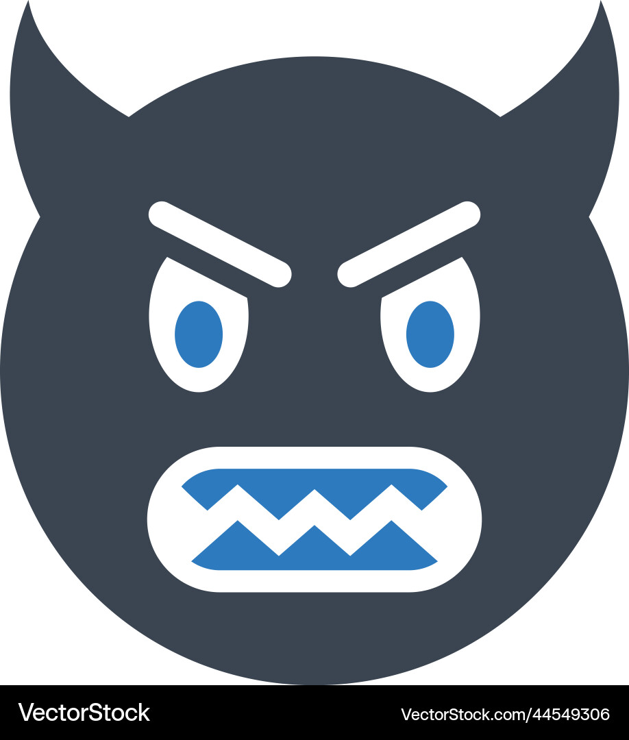 Devil face emoji icon Royalty Free Vector Image