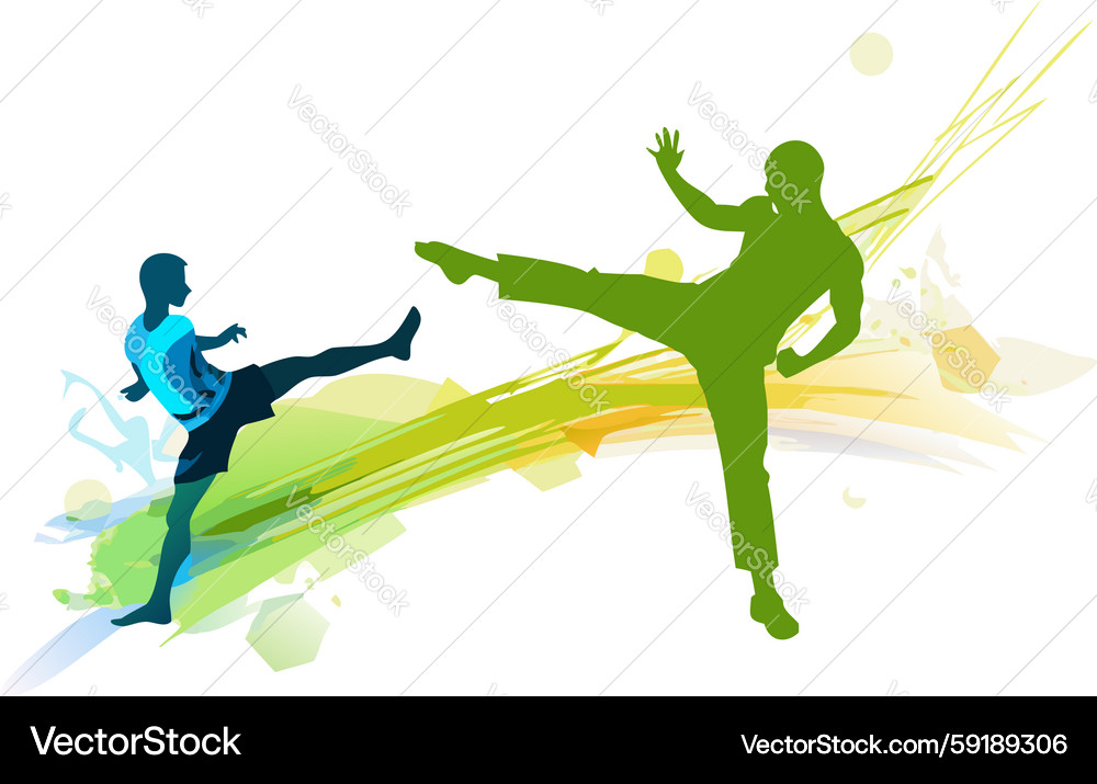 Dynamic High Kick Sport Art Royalty Free Vector Image