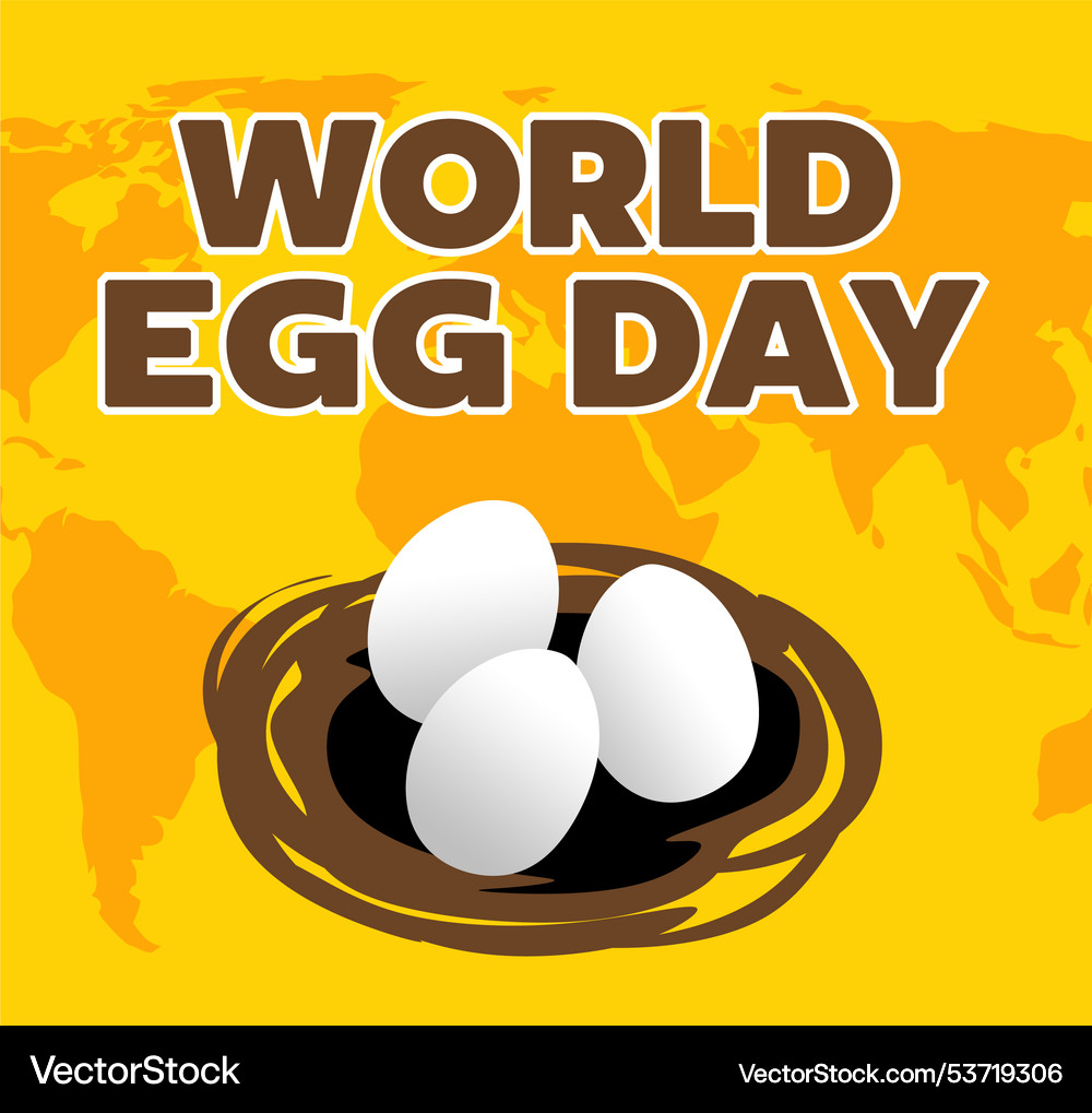 Happy world egg day with delicious eggs Royalty Free Vector