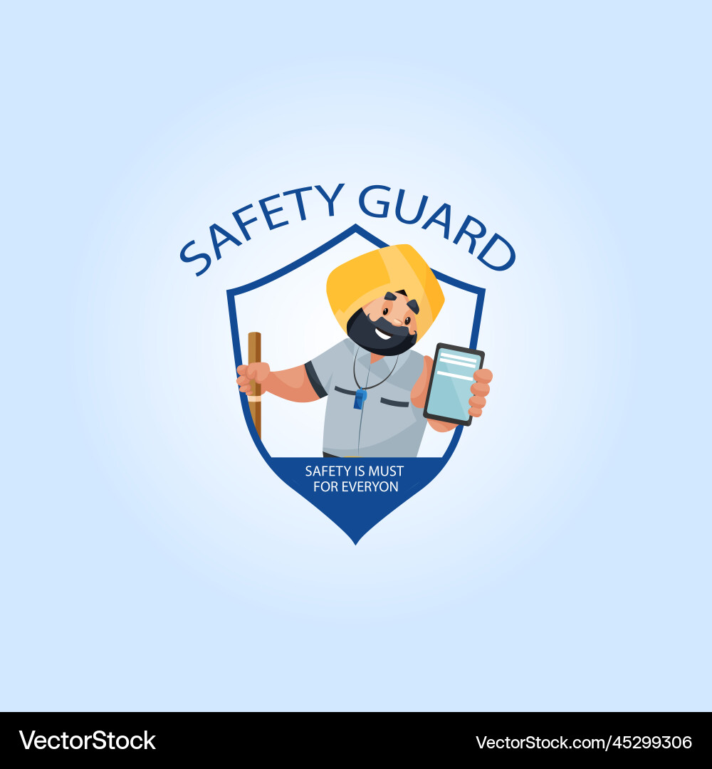 Safety guard mascot logo Royalty Free Vector Image
