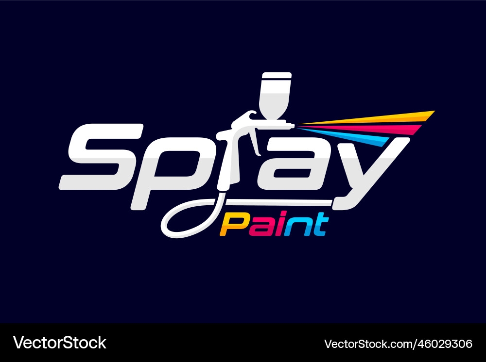 Spray paint logo with lettering concept Royalty Free Vector