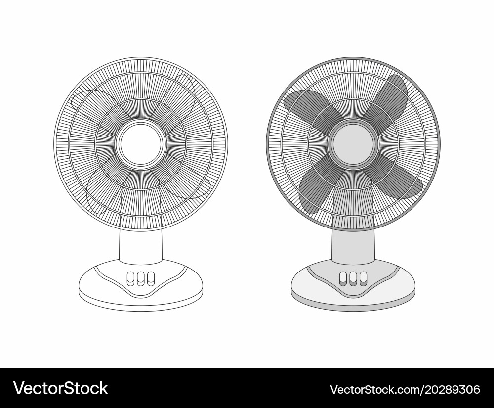 Two table fans Royalty Free Vector Image - VectorStock