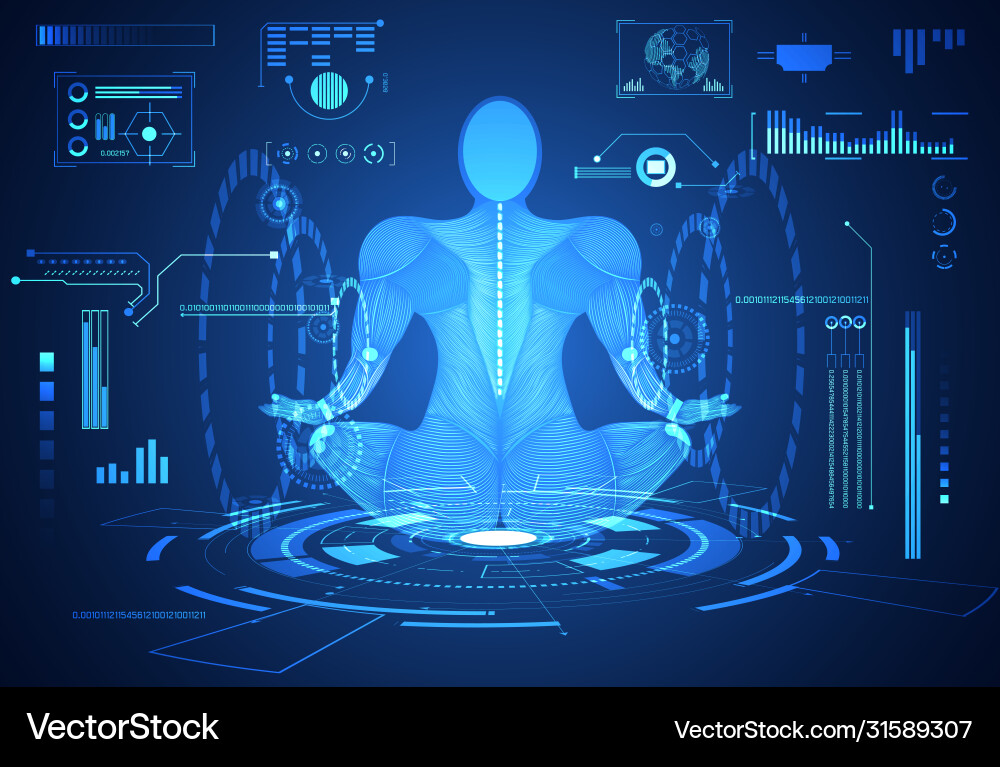 Abstract technology ui futuristic concept human Vector Image