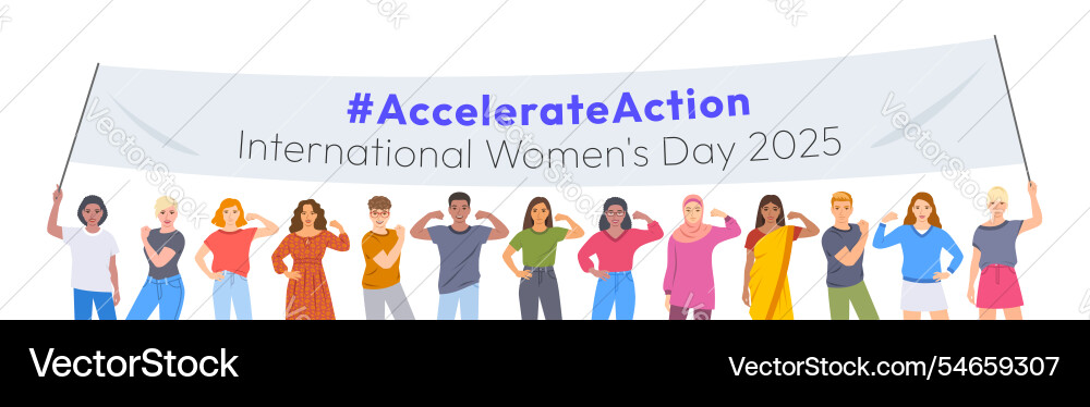 Accelerate action international womens day banner Vector Image