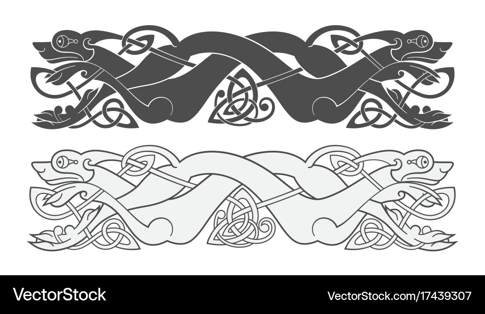 Ancient celtic mythological symbol of wolf dog Vector Image