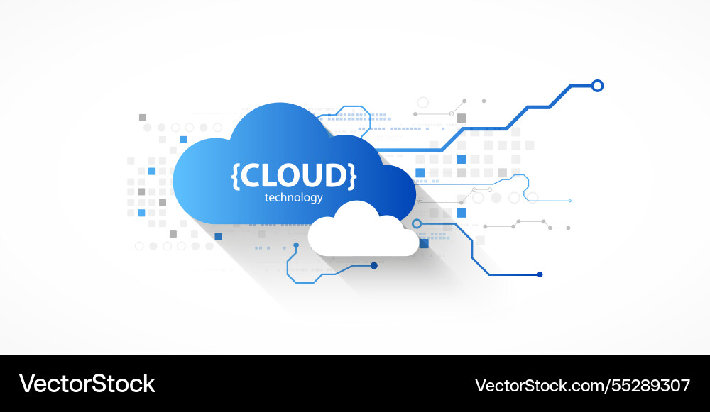 Cloud storage technology integrated digital web Vector Image