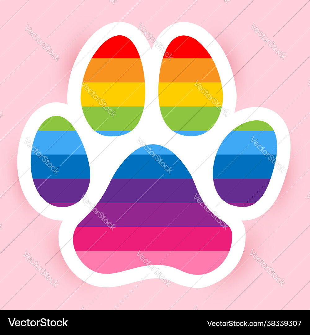 Rainbow Paw Print Vector Images (over 320)