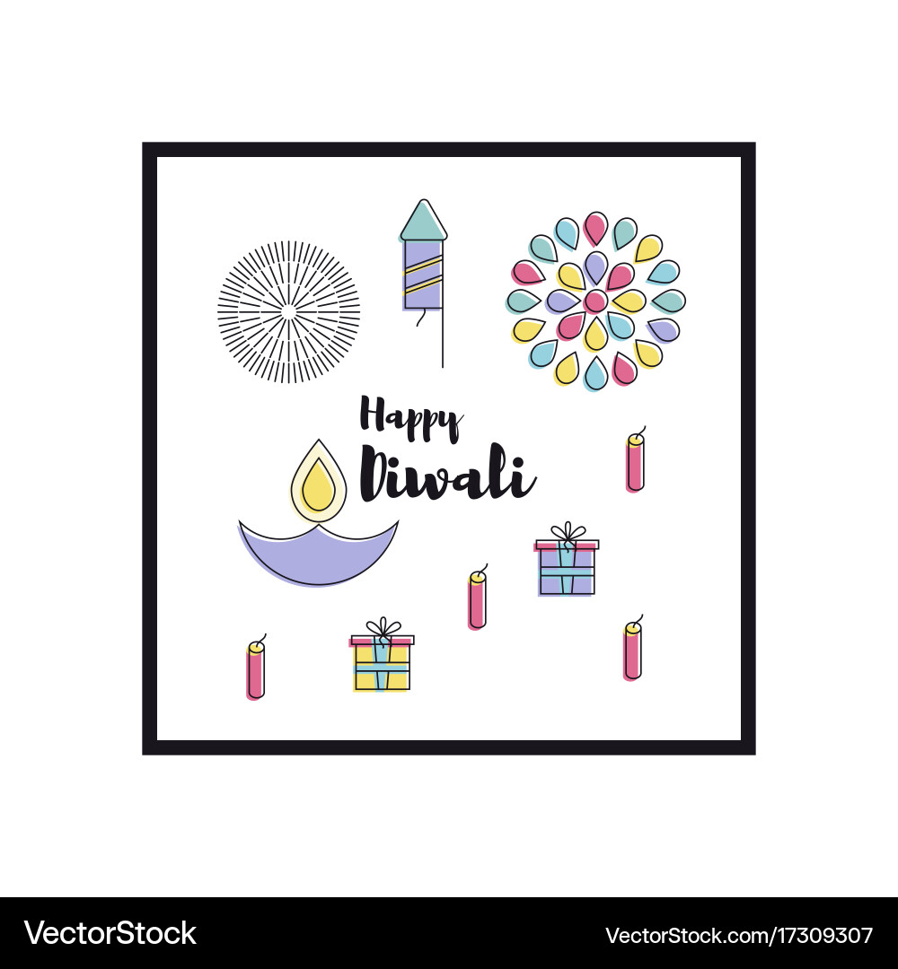 Happy diwali text design Royalty Free Vector Image