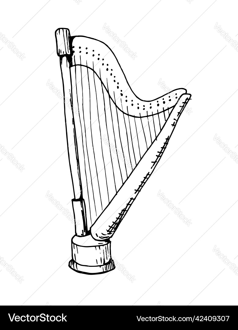 Irish harp Royalty Free Vector Image - VectorStock