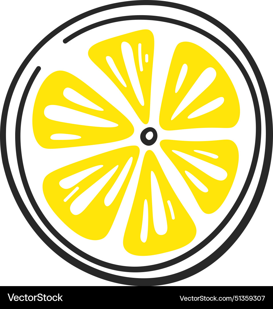 Lemon slice sketch Royalty Free Vector Image - VectorStock
