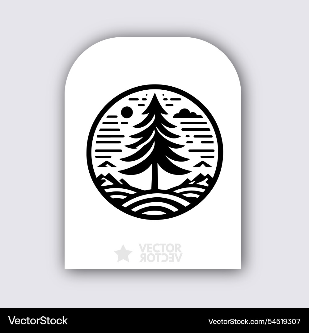 Pine tree icon celebration logo Royalty Free Vector Image