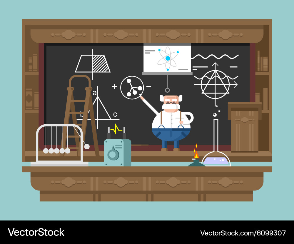 Professor in Classroom Royalty Free Vector Image