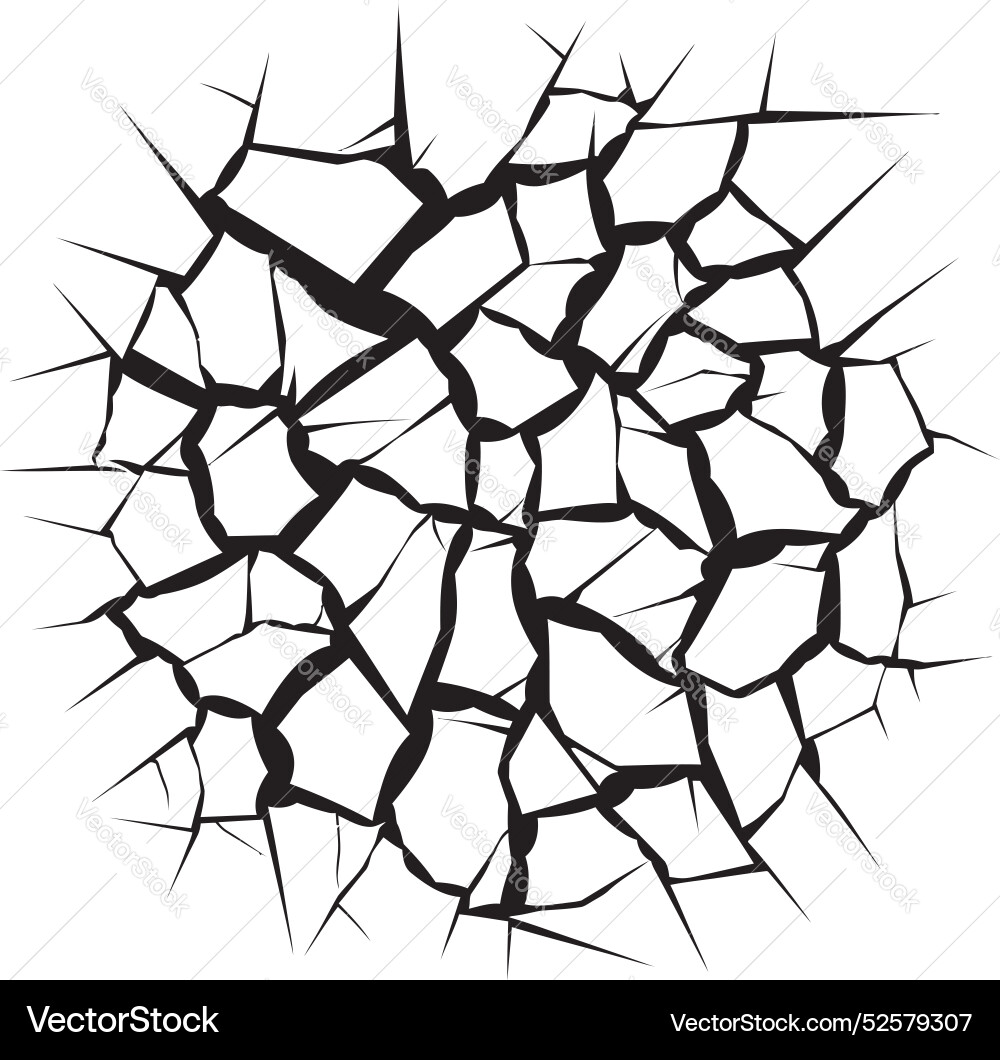 Shattered inklines black crack logo design Vector Image