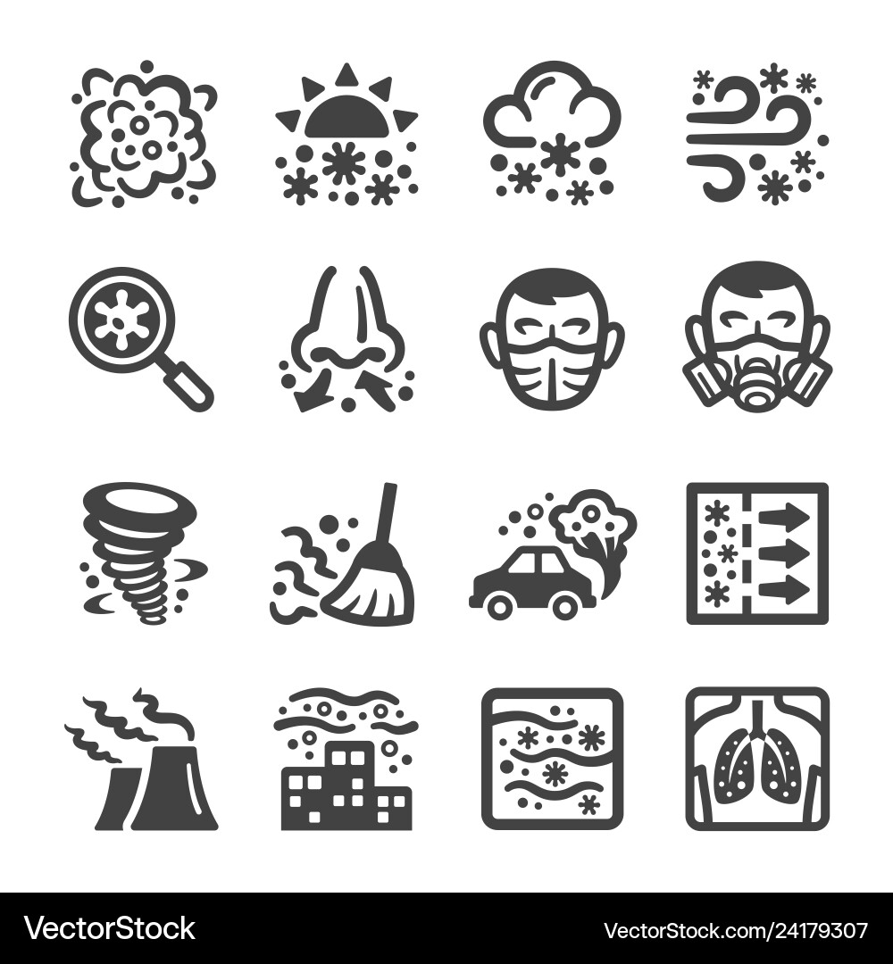 Smog icon set Royalty Free Vector Image - VectorStock