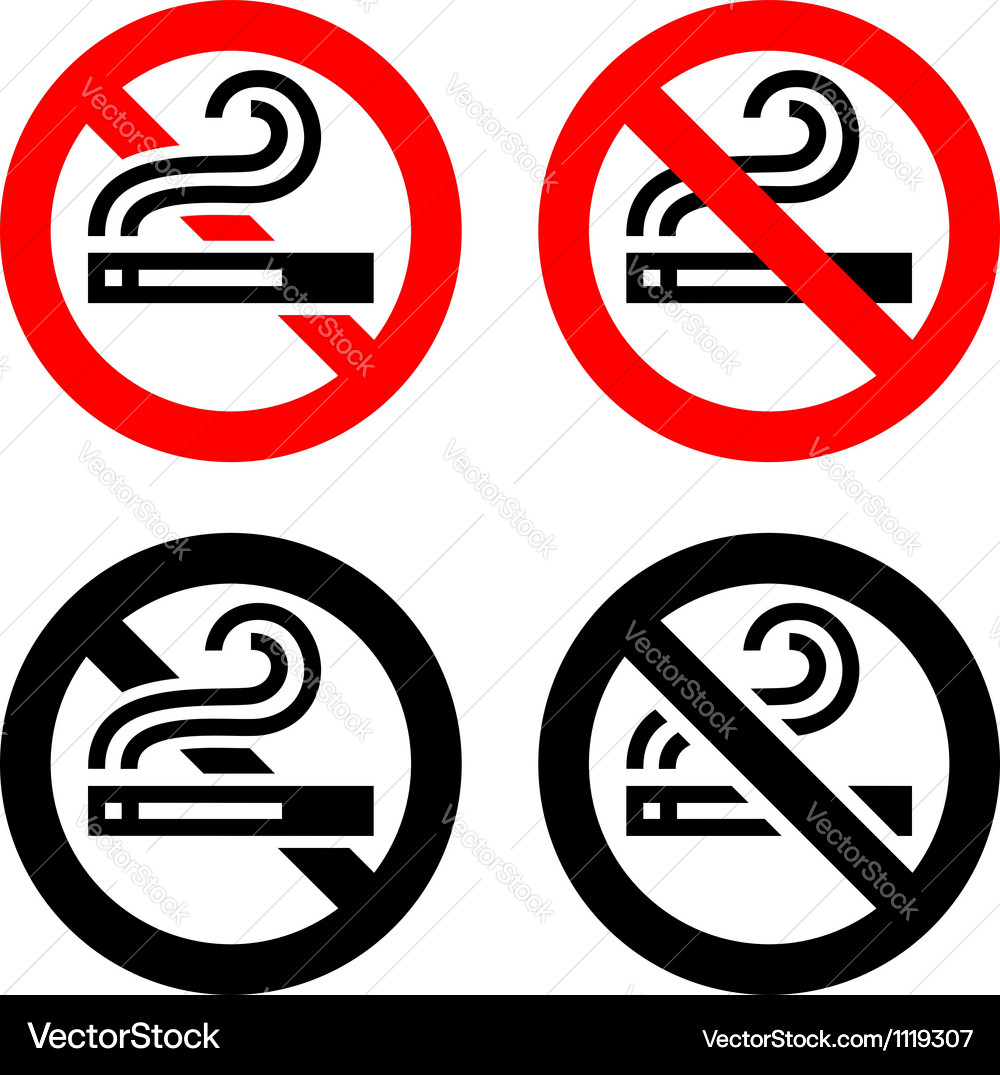Symbole Set - kein Rauchen Lizenzfreies Vektorbild