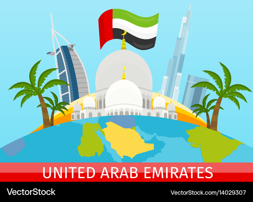 United Arab Emirates Landmarks Royalty Free Vector Image