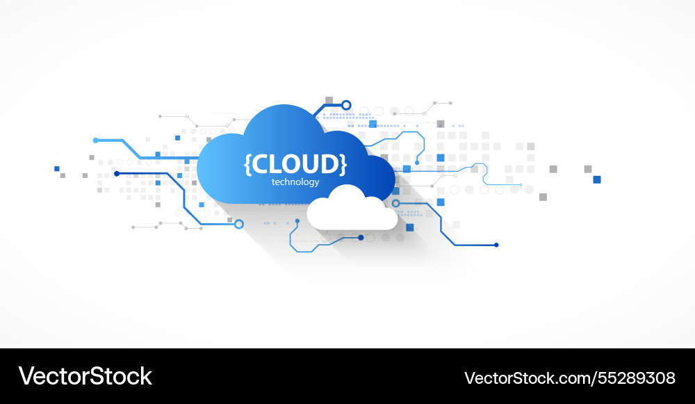 Cloud storage technology integrated digital web Vector Image