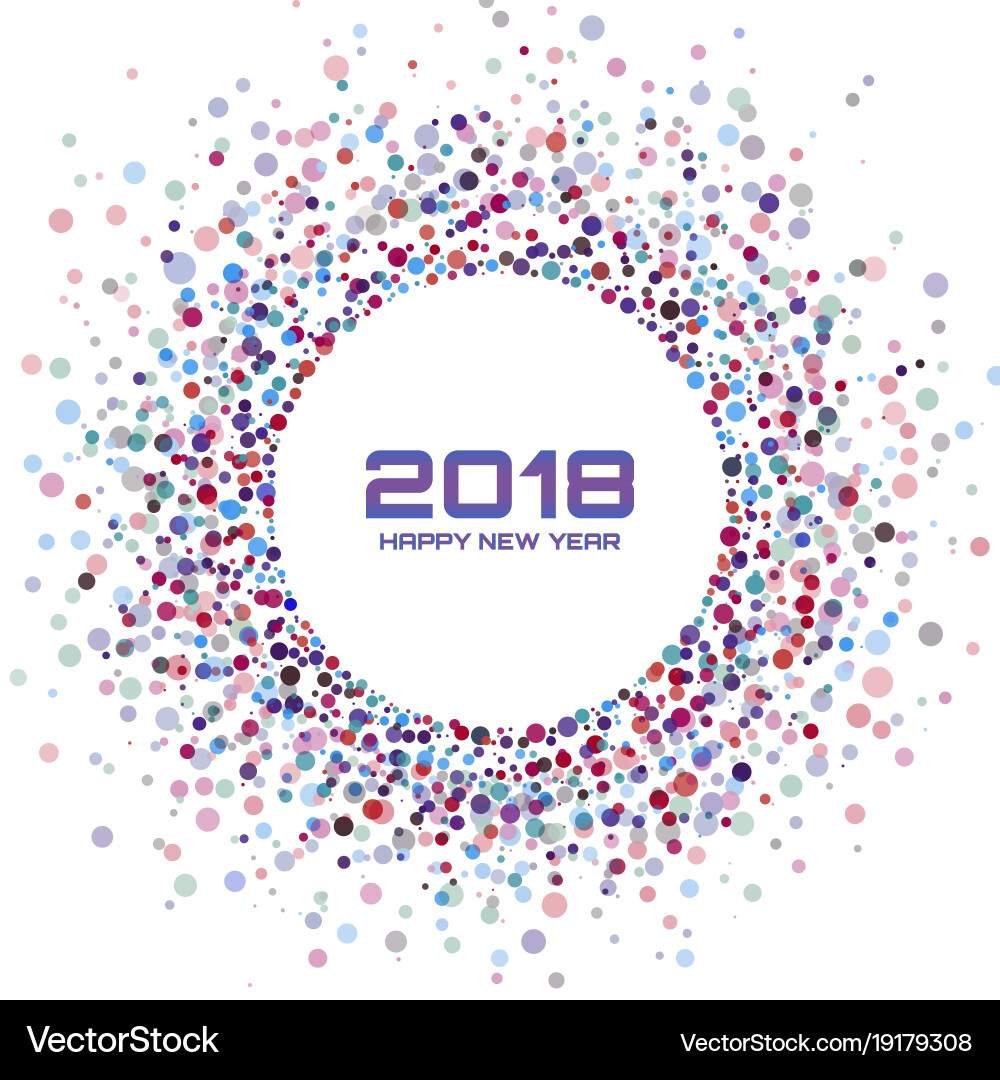 Colorful bright new year 2017 frame background Vector Image