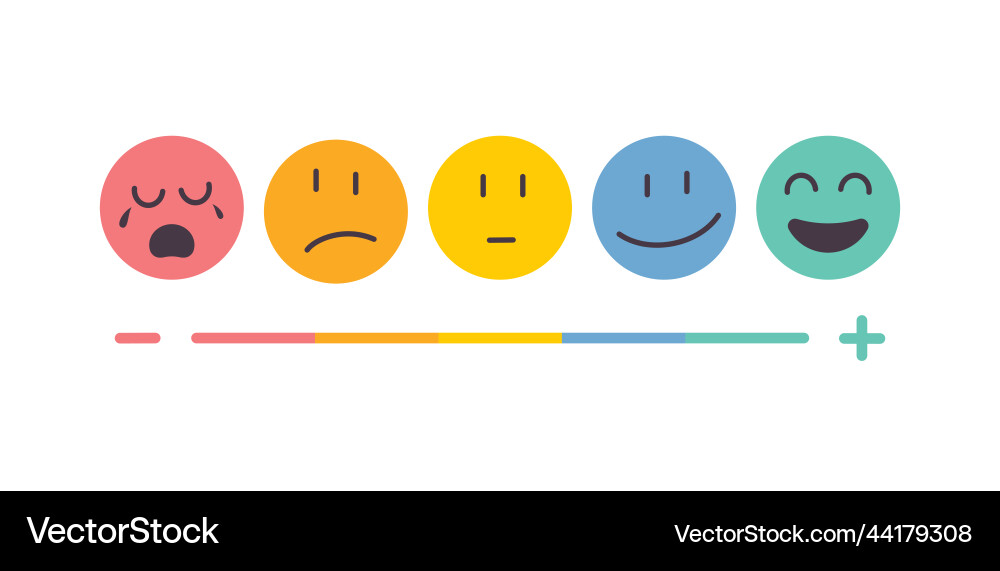 Emotions scale emoticon rating feedback Royalty Free Vector