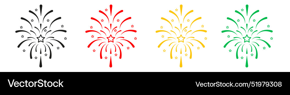 Fireworks display icon for festival joy Royalty Free Vector
