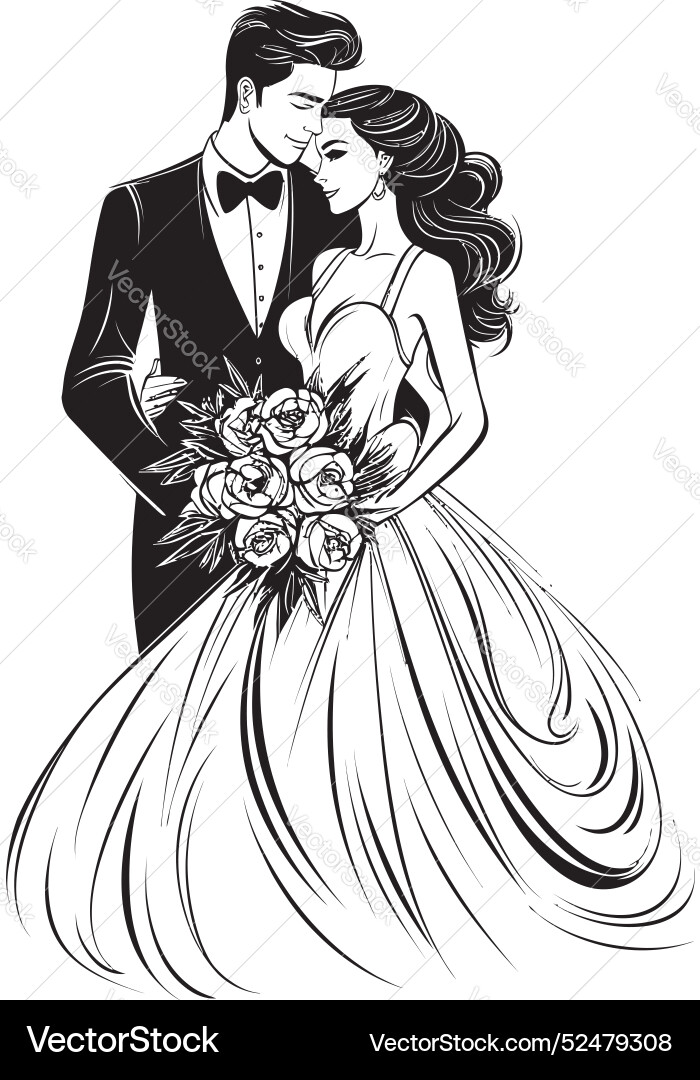 Forever entwined black logo design bridal harmony Vector Image