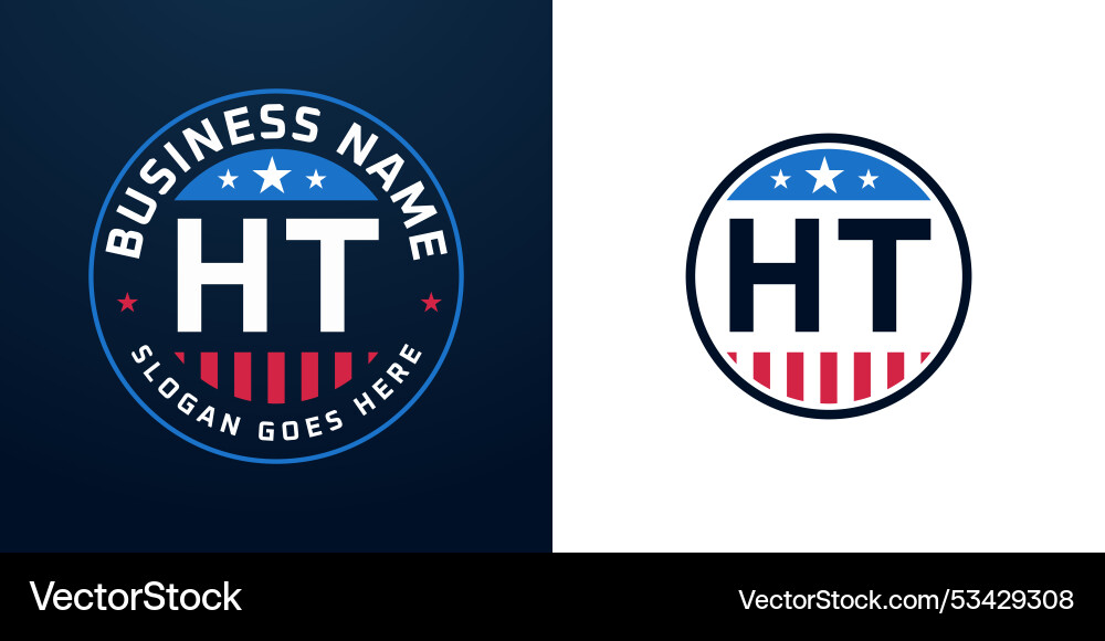Patriotic ht logo design letter Royalty Free Vector Image