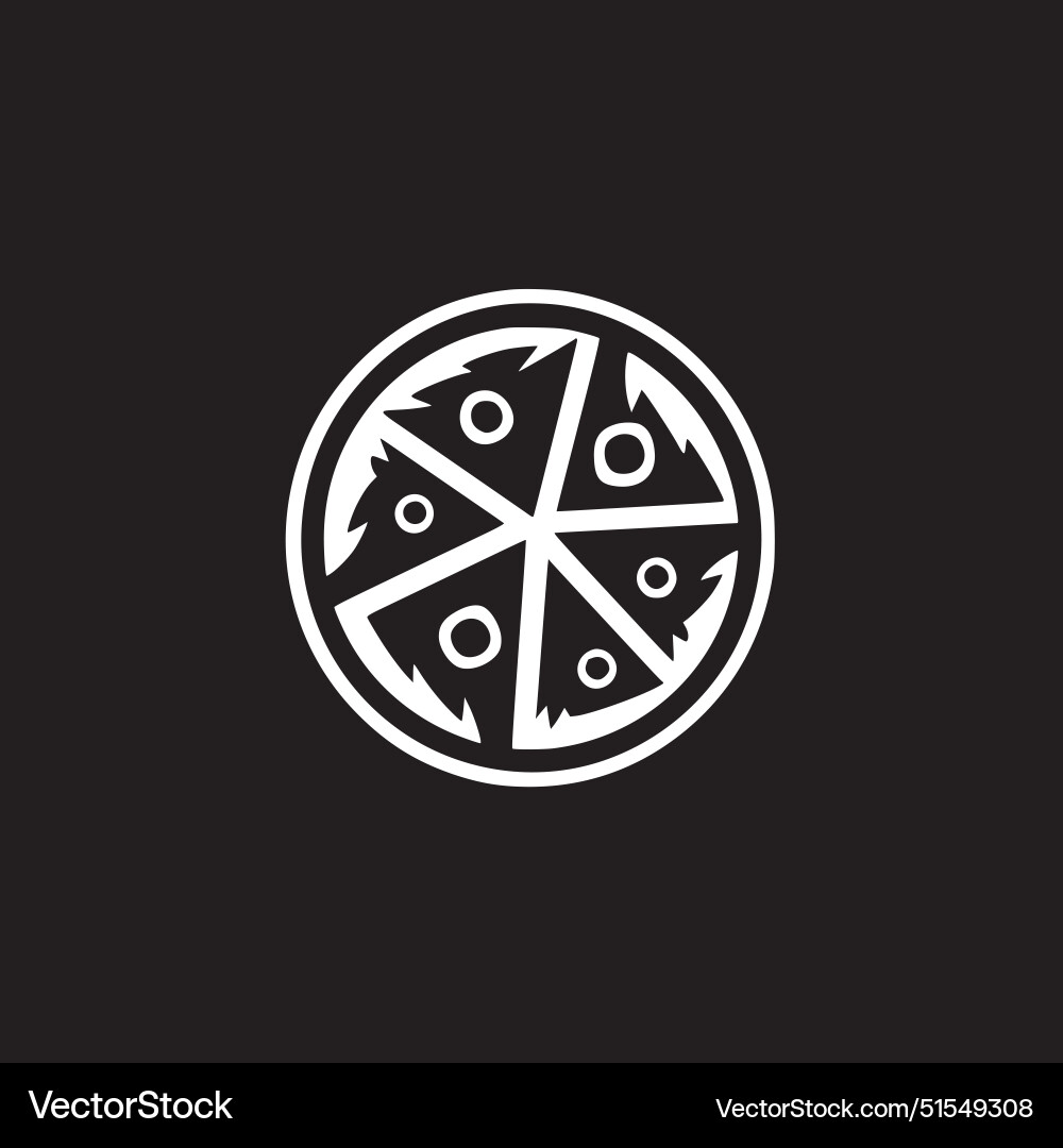 Pizza - black and white Royalty Free Vector Image