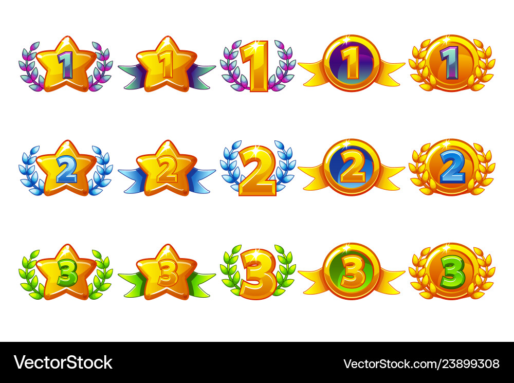 Reward Icons - 1st 2nd 3rd Place Royalty Free Vector Image
