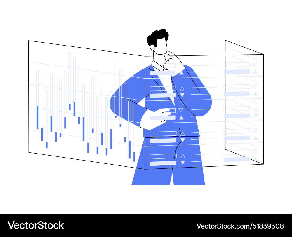 Stock market trader abstract concept Royalty Free Vector
