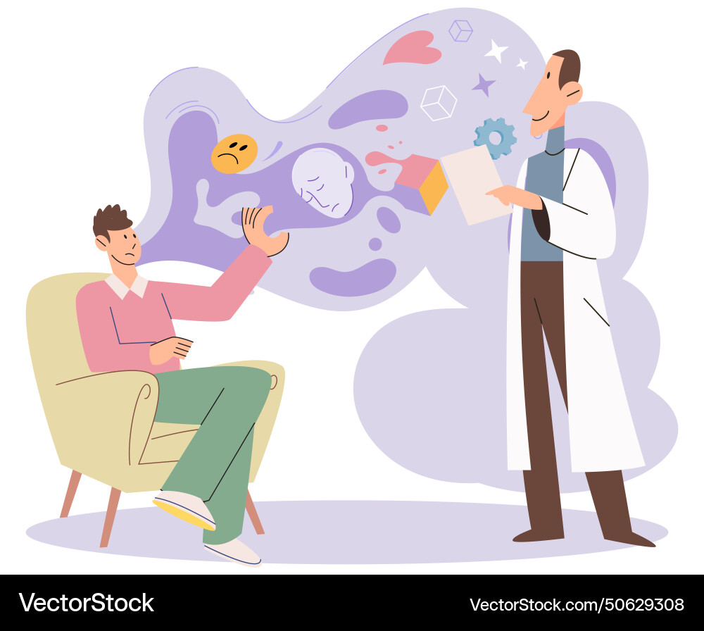Talk therapy communication is key Royalty Free Vector Image