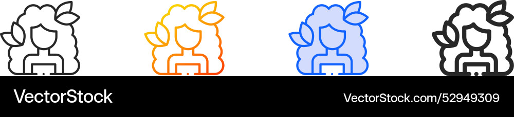 Gaia iconthin linear gradient blue stroke Vector Image