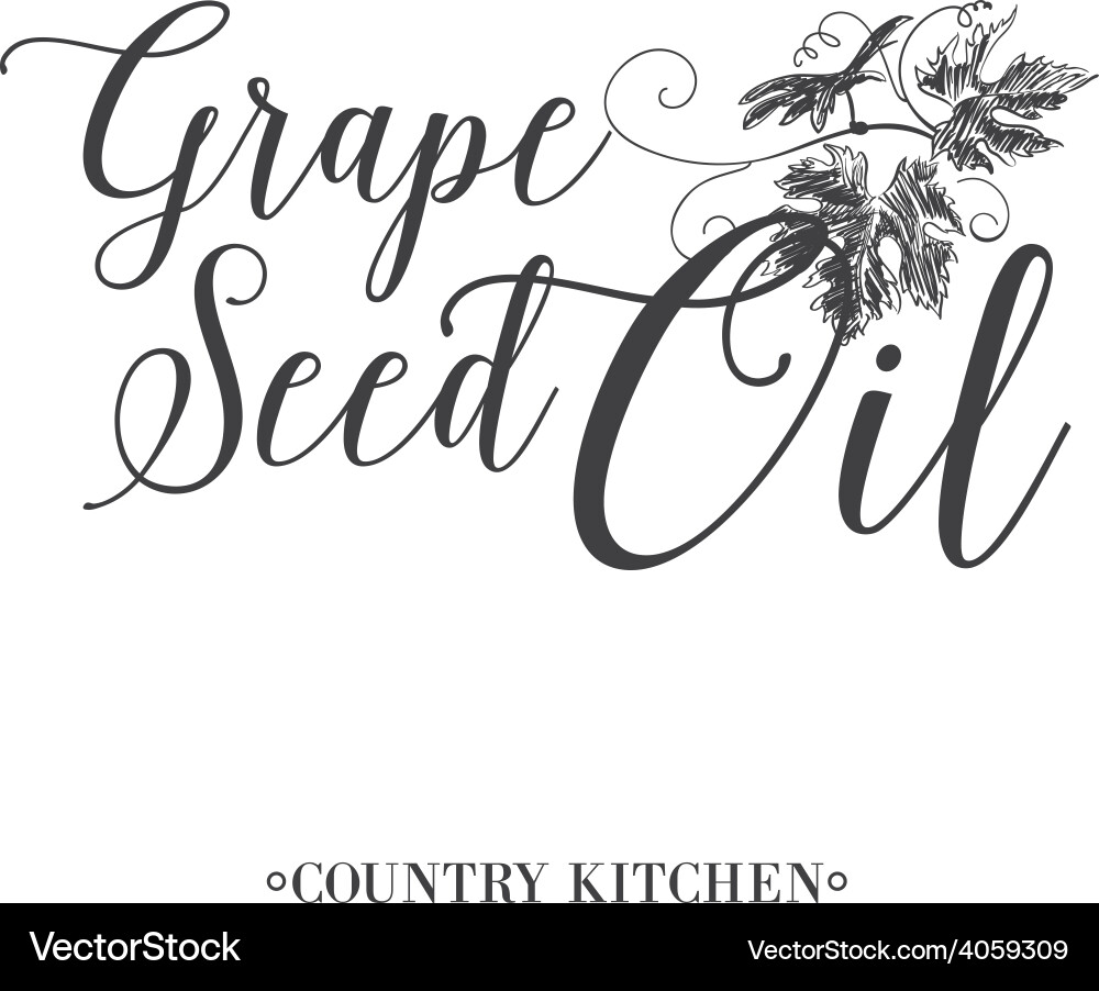 Grape seed oil Royalty Free Vector Image - VectorStock