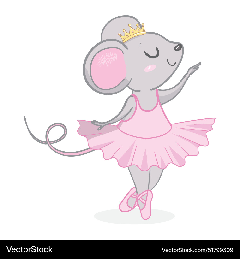 Hand drawn beautiful lovely little mouse Vector Image
