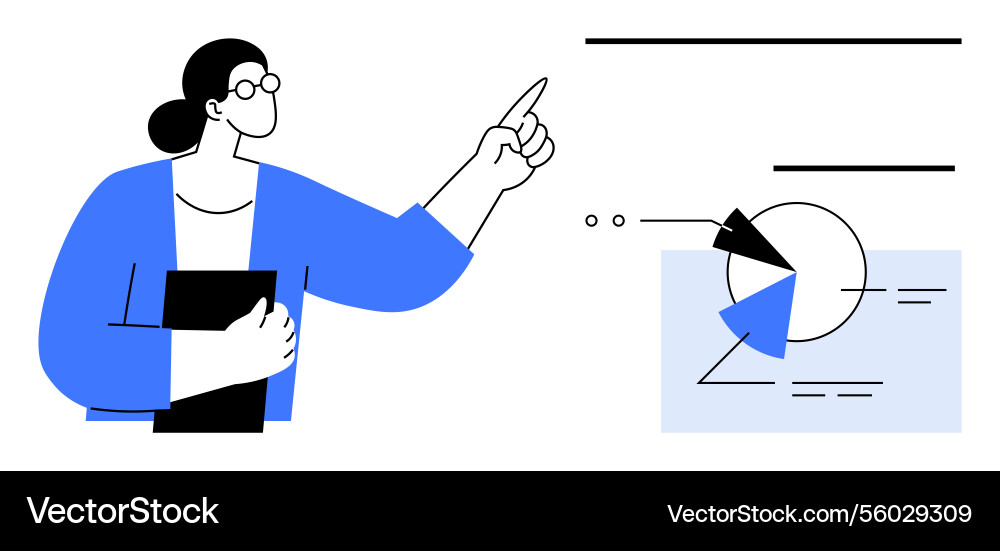 Professional woman presenting data insights Vector Image