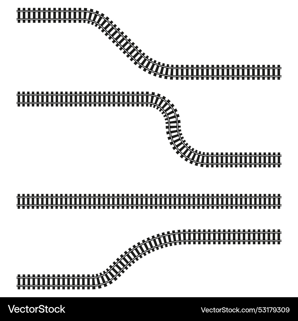 Railroad tracks rails and sleepers railway train Vector Image